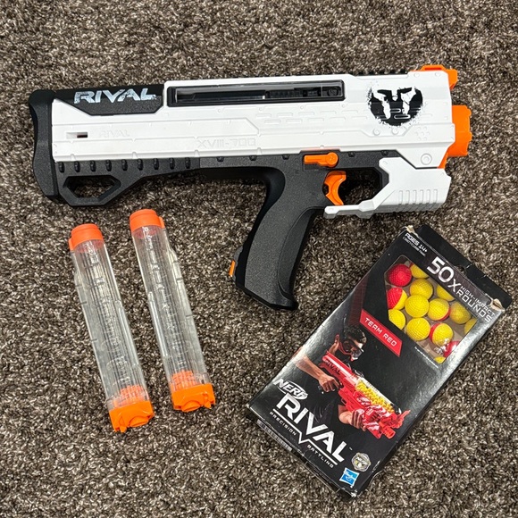 Nerf | Toys | Nerf Rival White And Black Blaster With Orange Accents ...